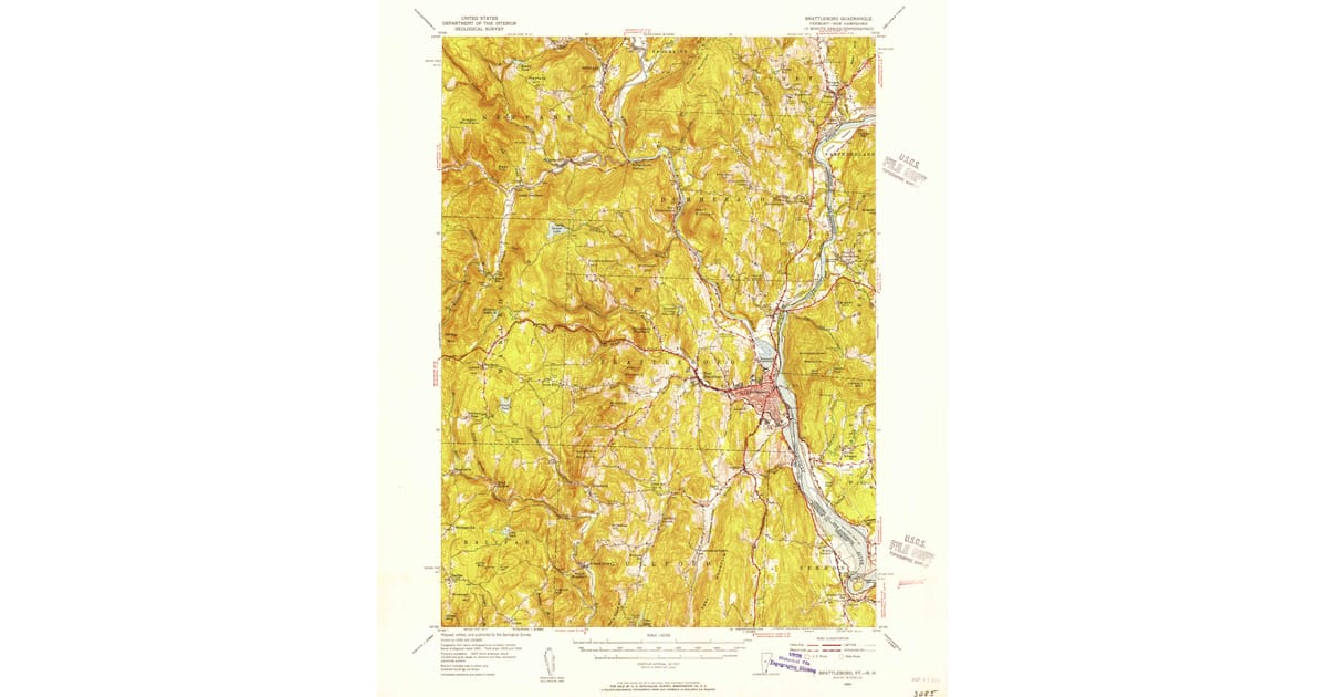 1954 Map of Brattleboro, Windham County, VT — High-Res | Pastmaps