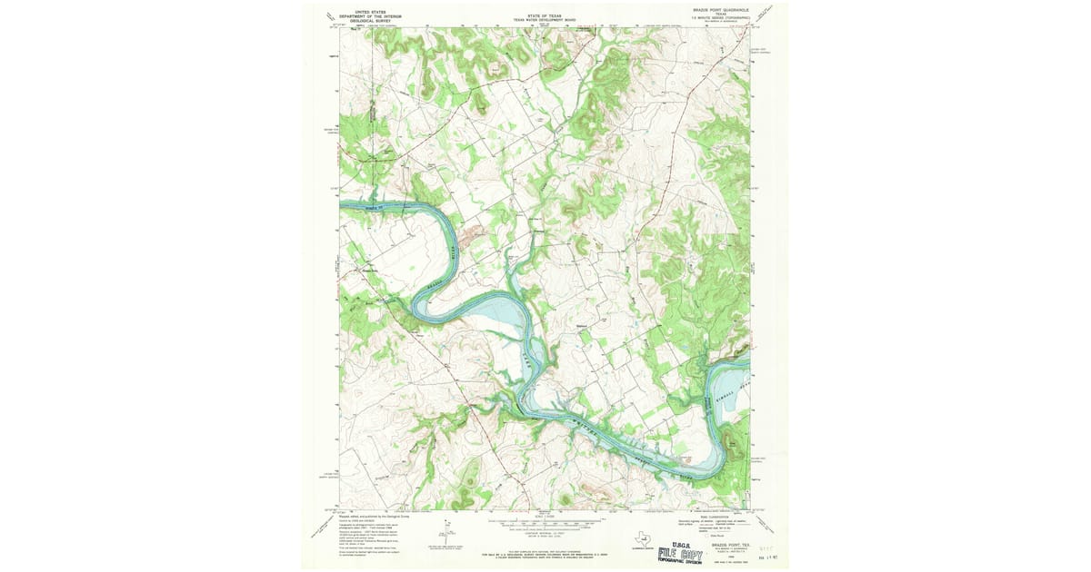 1968 Map of Brazos Point, Johnson County, TX — High-Res | Pastmaps