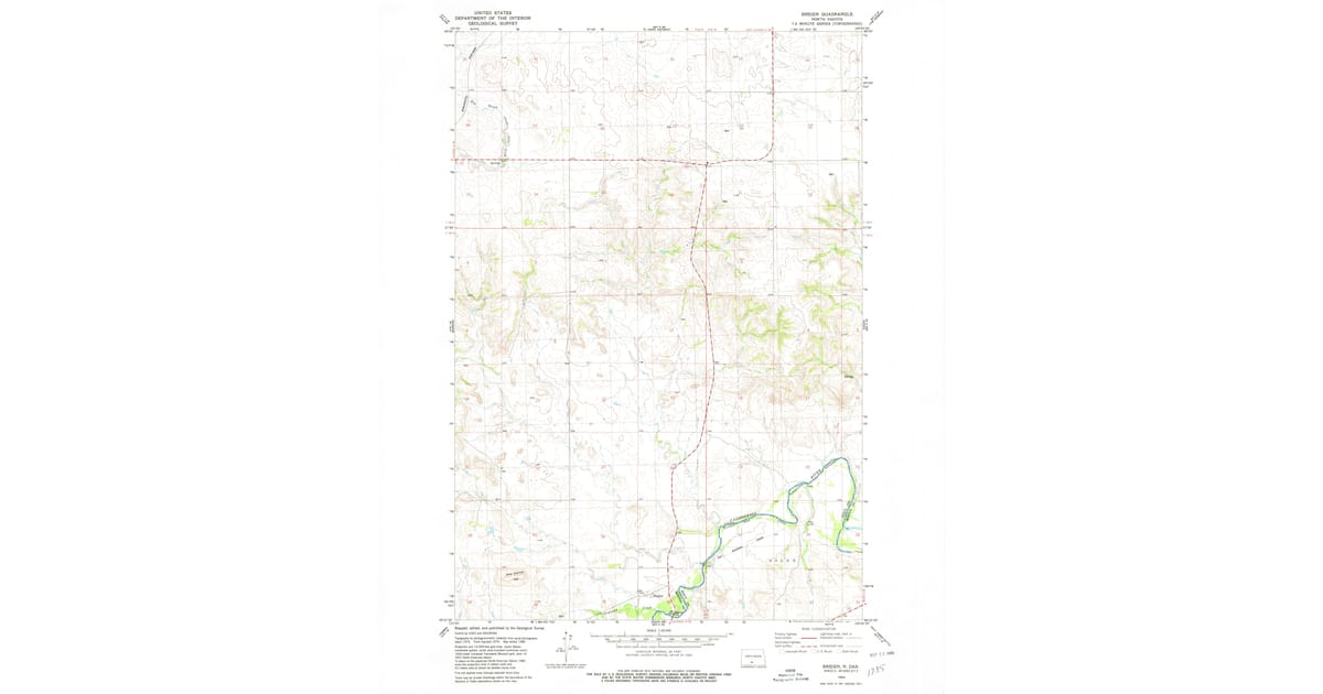 1980 Map of Breien, Morton County, ND — High-Res | Pastmaps