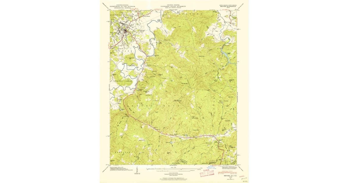 1945 Map of Brevard, NC — High-Res | Pastmaps