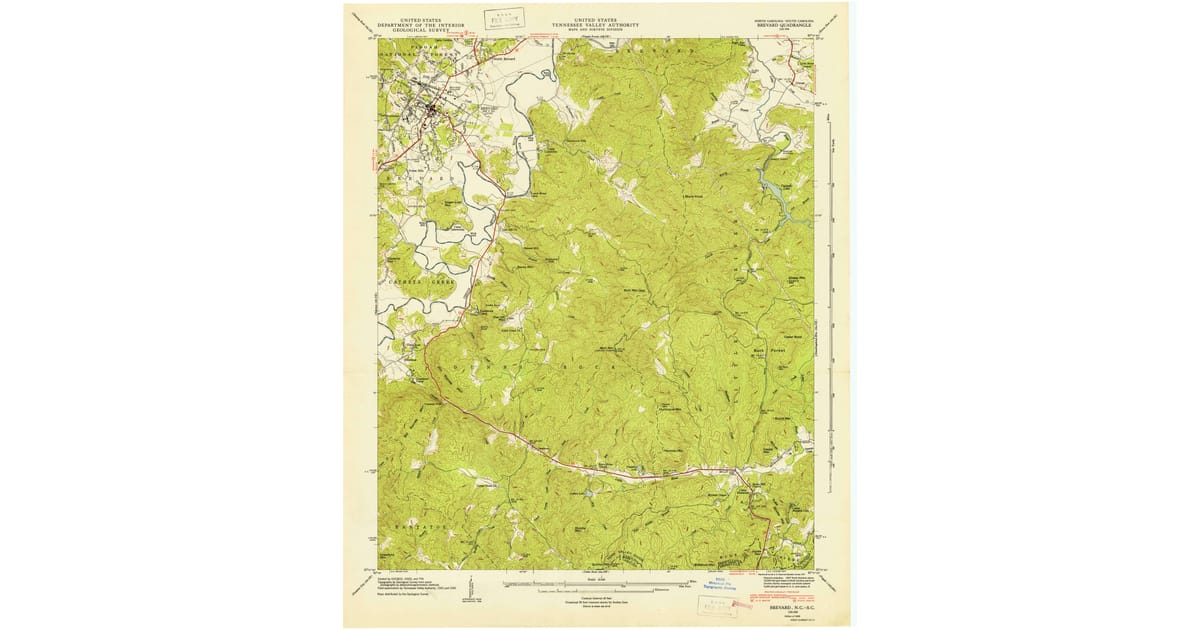 1946 Map of Brevard, NC — High-Res | Pastmaps