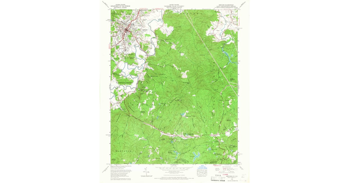 1965 Map of Brevard, NC — High-Res | Pastmaps