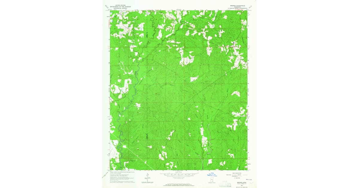 1963 Map of Brewer, Greene County, MS — High-Res | Pastmaps