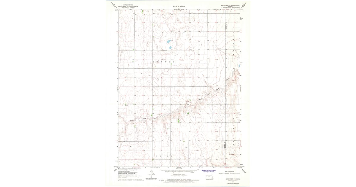 1966 Map of Brewster NW, Sherman County, KS — High-Res | Pastmaps