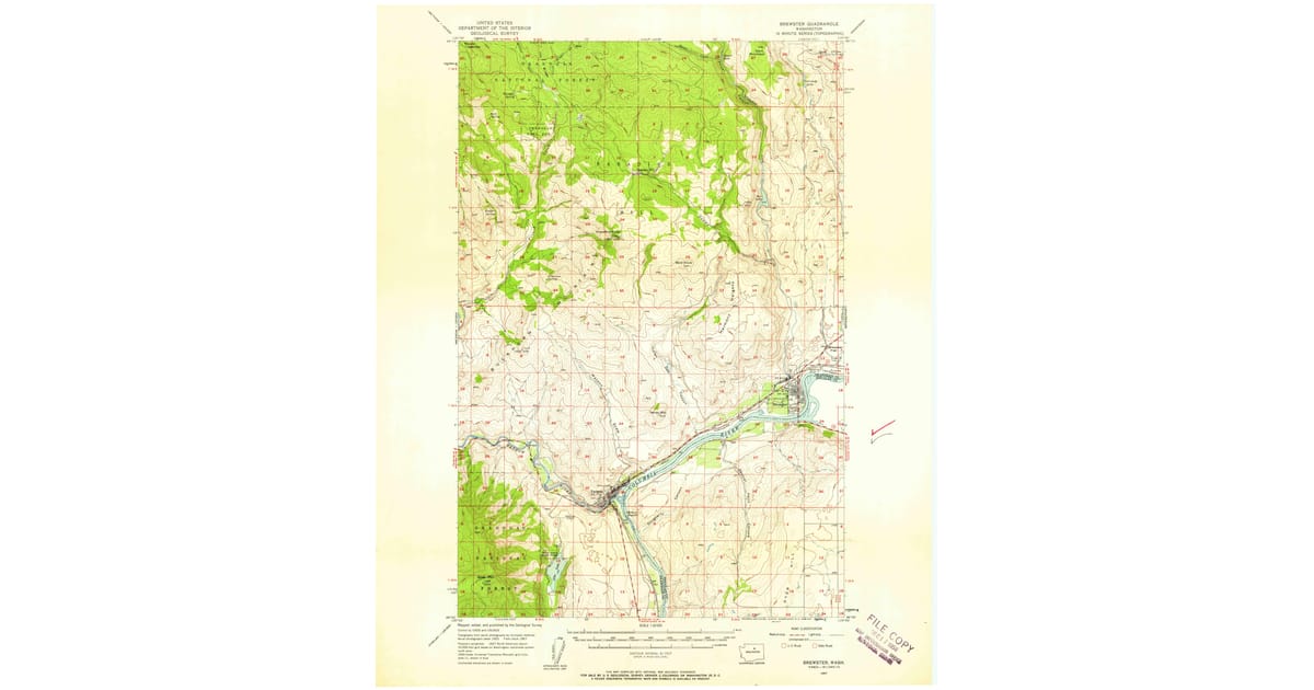 1957 Map of Brewster, WA — High-Res | Pastmaps