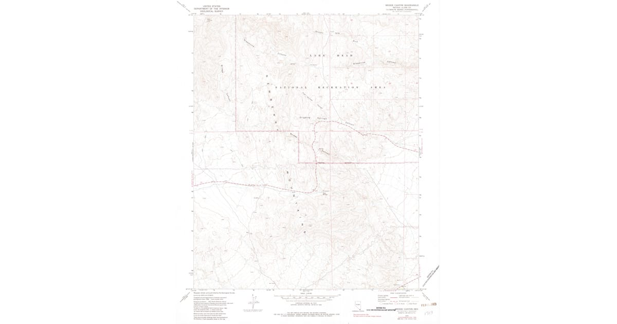 1970 Map of Bridge Canyon, Clark County, NV — High-Res, 1983 Print ...
