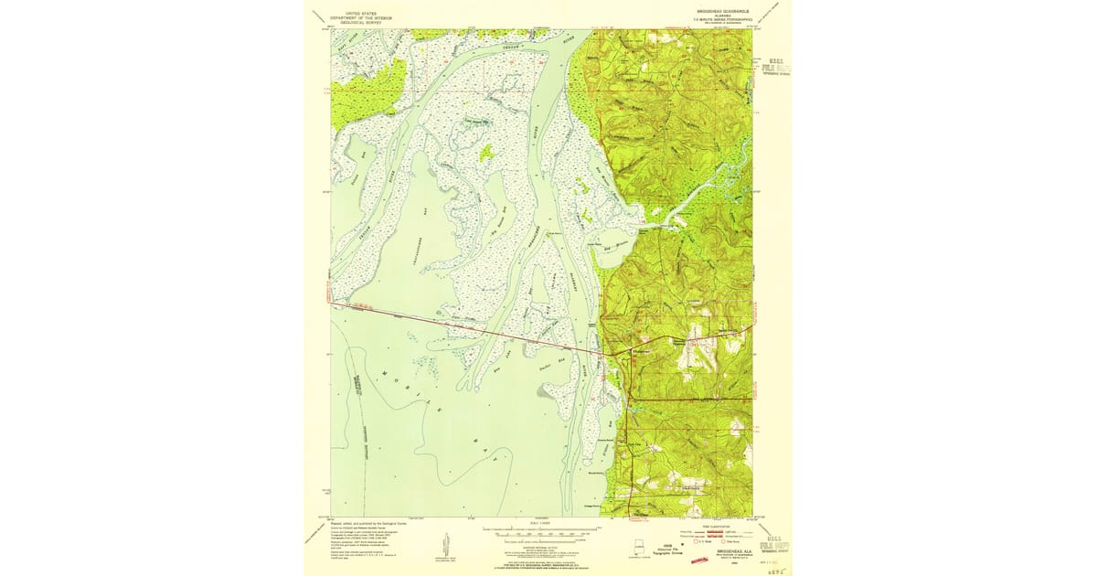 1953 Map of Bridgehead, Baldwin County, AL — High-Res | Pastmaps
