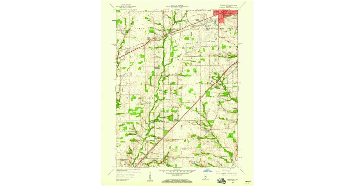 1959 Map of Bridgeport, Marion County, IN — High-Res | Pastmaps
