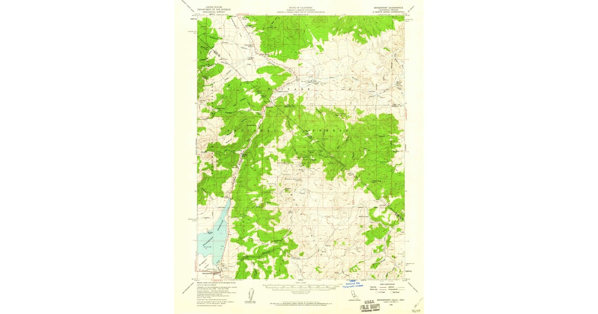 1958 Map of Bridgeport, CA — High-Res | Pastmaps