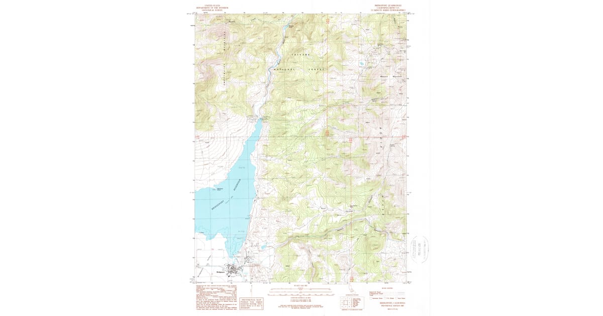 1989 Map of Bridgeport, CA — High-Res | Pastmaps