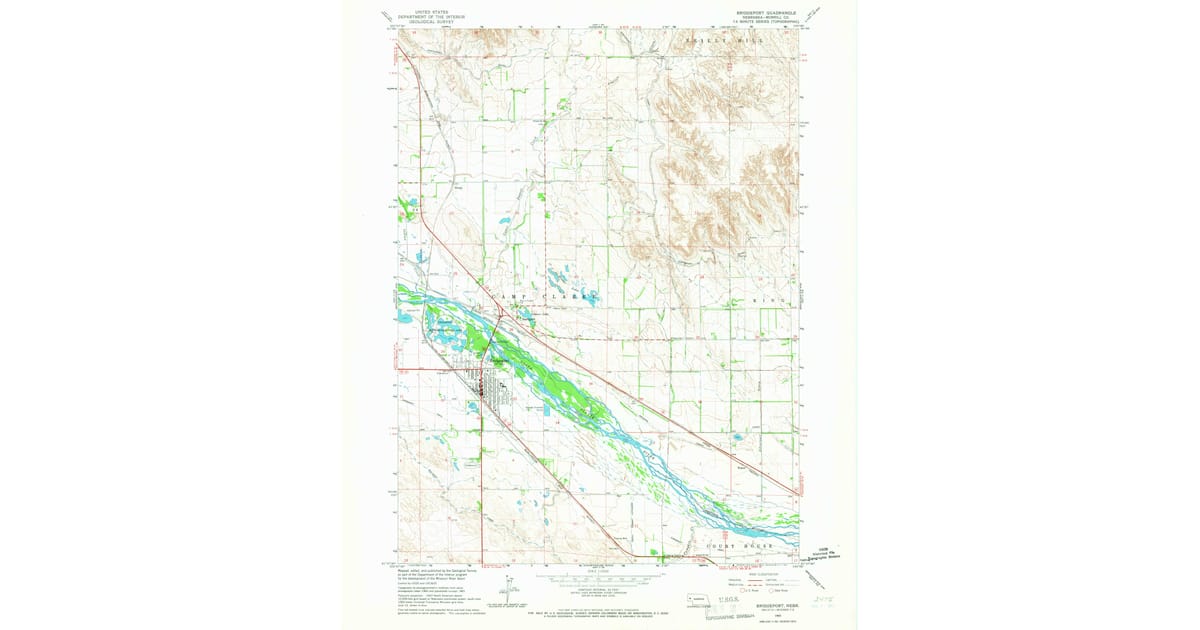 1965 Map of Bridgeport, NE — High-Res | Pastmaps