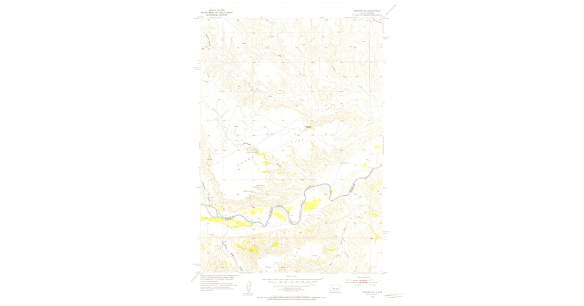 1955 Map of Bridger SE, Ziebach County, SD — High-Res | Pastmaps