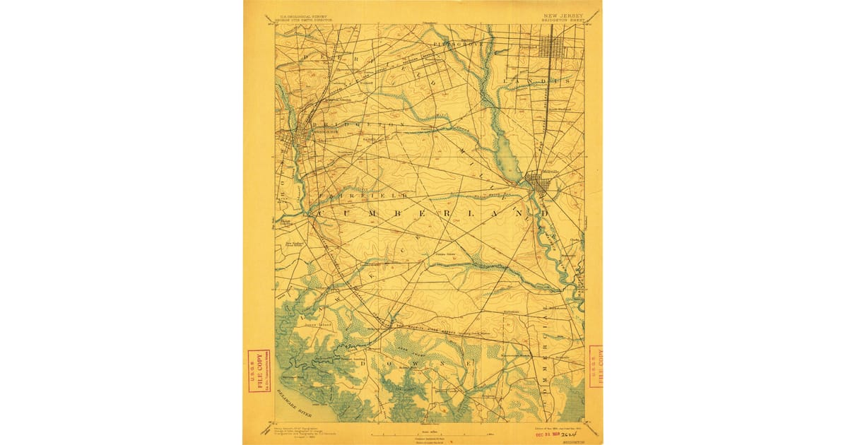 1894 Map of Bridgeton, Cumberland County, NJ — High-Res, 1910 Print ...
