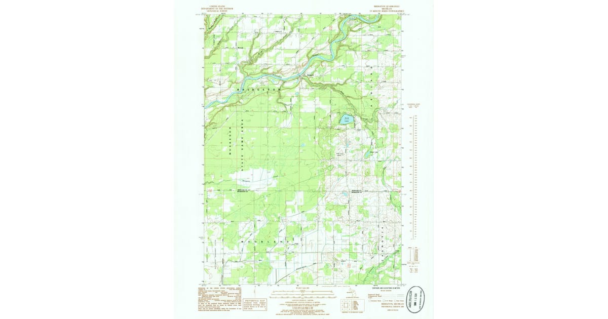 1985 Map of Bridgeton, Newaygo County, MI — High-Res | Pastmaps