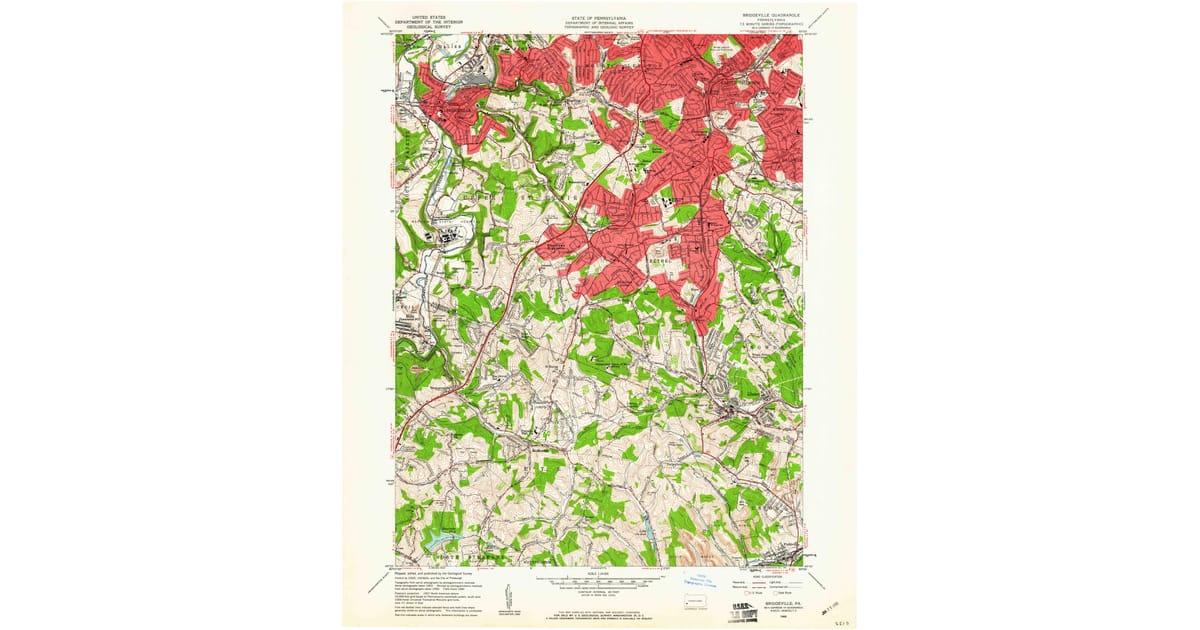 1960s Maps of Bryn Mawr, Upper St. Clair | Pastmaps