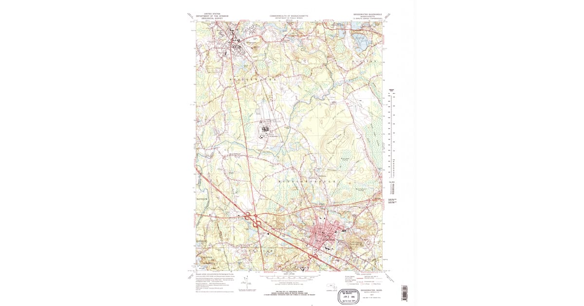 1977 Map of Bridgewater, Plymouth County, MA — High-Res | Pastmaps