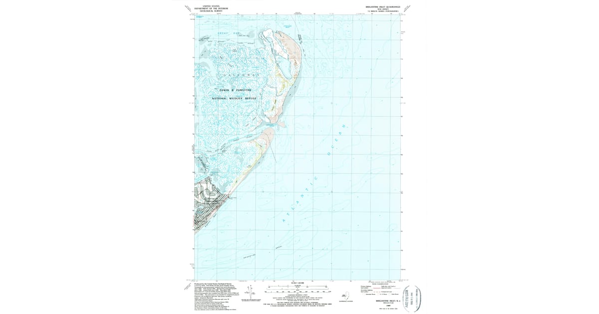 1989 Map of Brigantine Inlet, Atlantic County, NJ — High-Res | Pastmaps