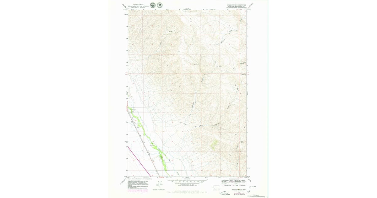 1965 Map of Briggs Ranch, Beaverhead County, MT — High-Res, 1979 Print ...
