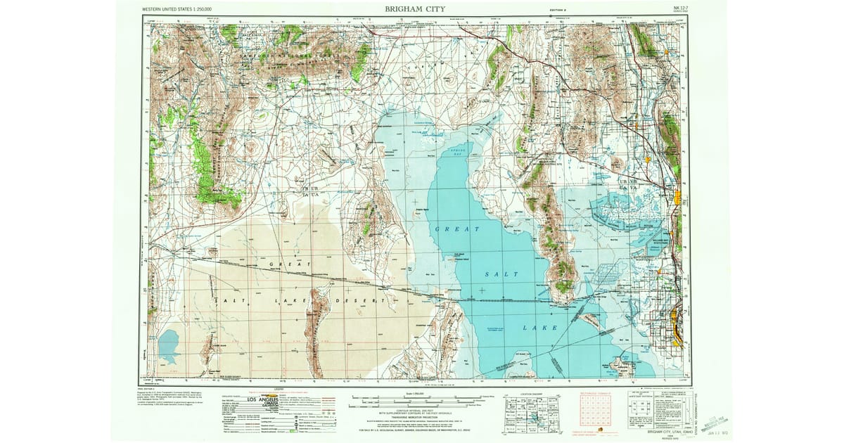 1954 Map of Brigham City, UT — High-Res, 1972 Print | Pastmaps
