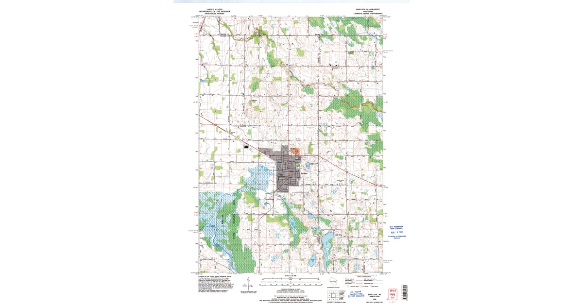 1992 Map of Brillion, WI — High-Res | Pastmaps