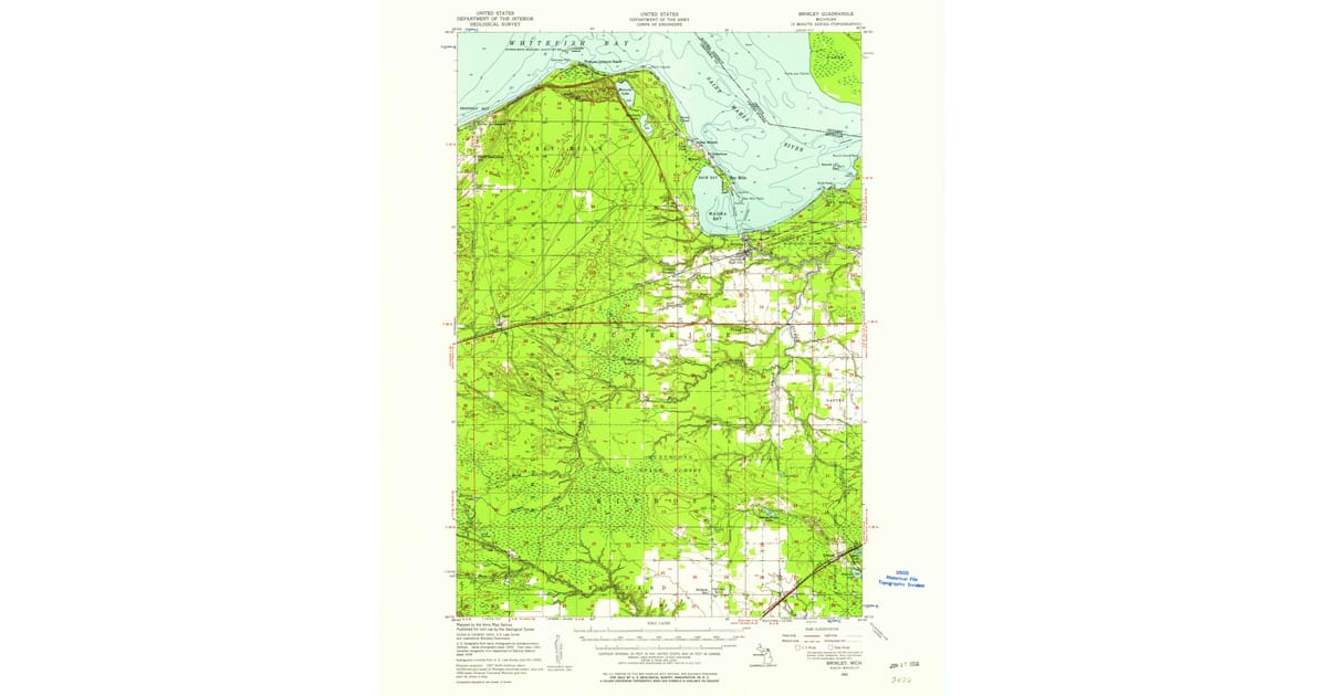 1951 Map of Brimley, MI — High-Res | Pastmaps