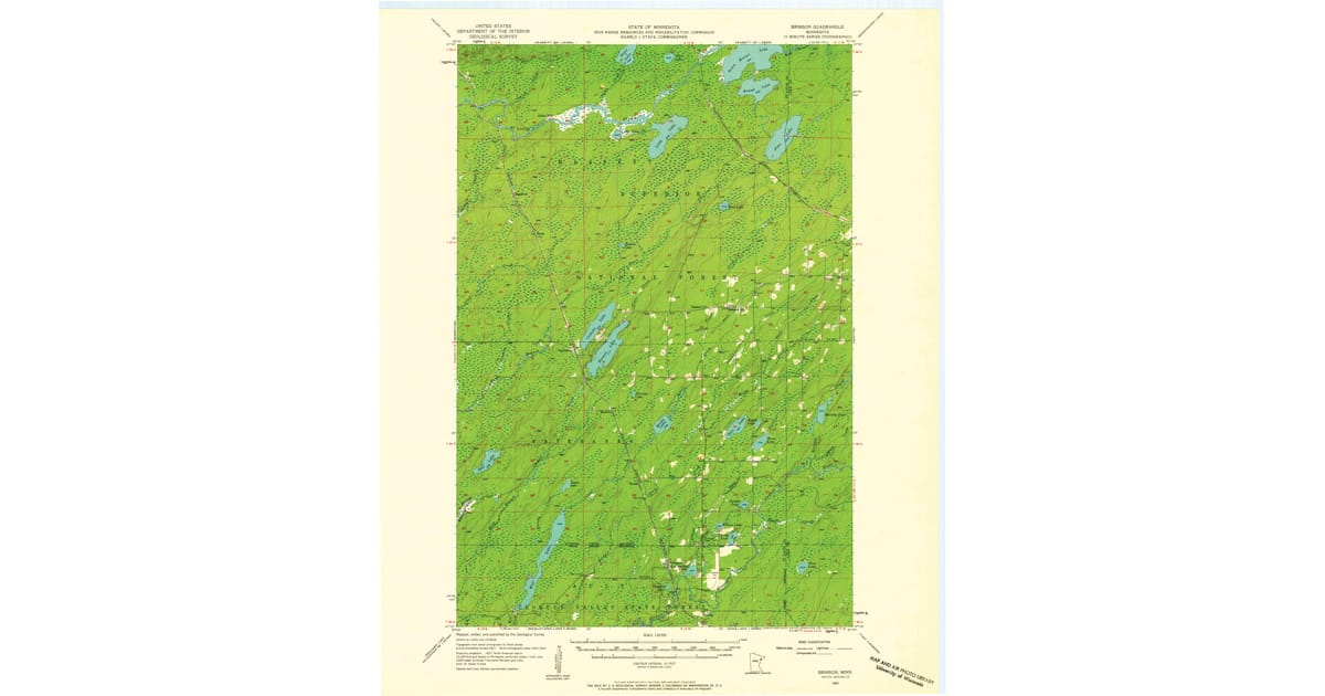 1957 Map of Brimson, St. Louis County, MN — High-Res | Pastmaps