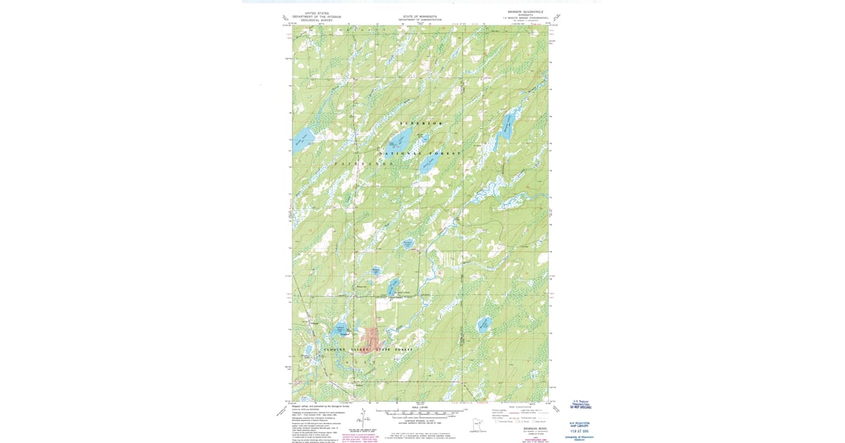 1981 Map of Brimson, St. Louis County, MN — High-Res, 1985 Print | Pastmaps