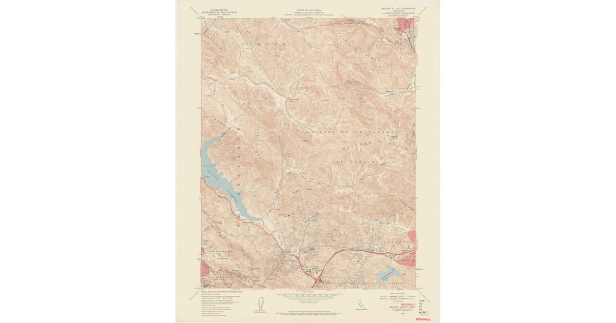 1959 Map of Briones Valley, Contra Costa County, CA — High-Res | Pastmaps