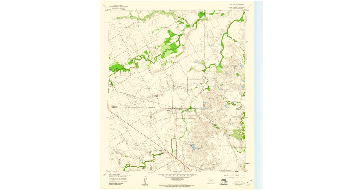 1959 Map of Britton, Tarrant County, TX — High-Res | Pastmaps