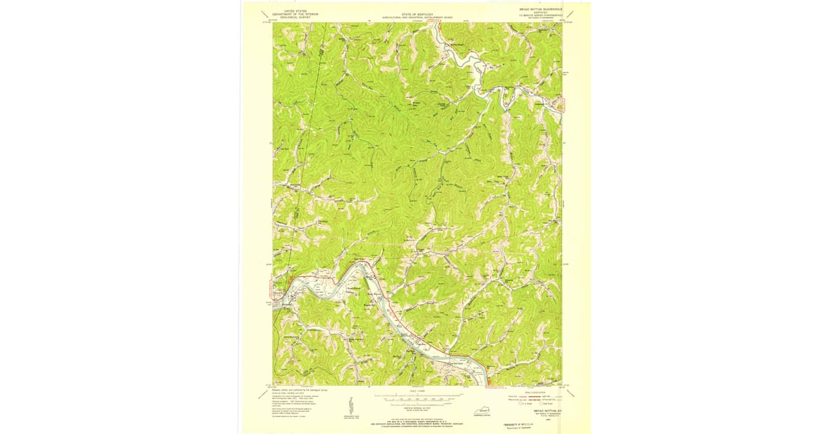 1954 Map of Broad Bottom, Pike County, KY — High-Res | Pastmaps