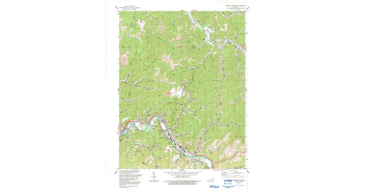 1992 Map of Broad Bottom, Pike County, KY — High-Res | Pastmaps