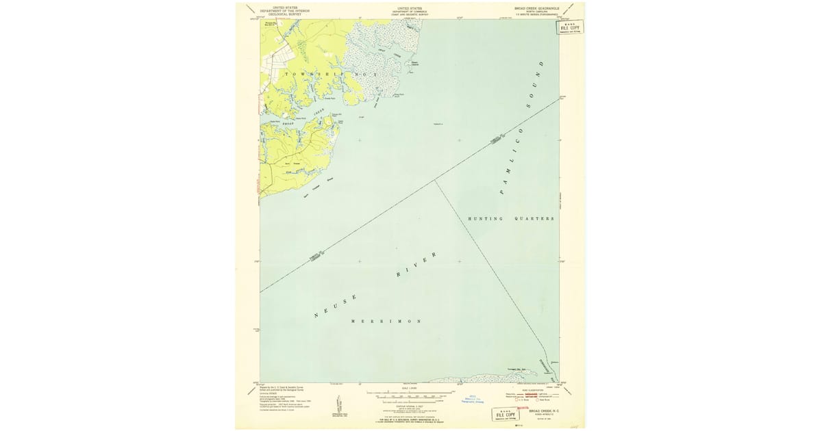 1951 Map of Broad Creek, NC — High-Res | Pastmaps