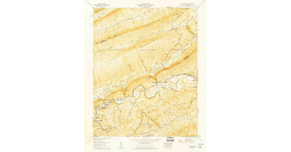 1958 Map of Broadford, Smyth County, VA — High-Res, 1960 Print #2 ...