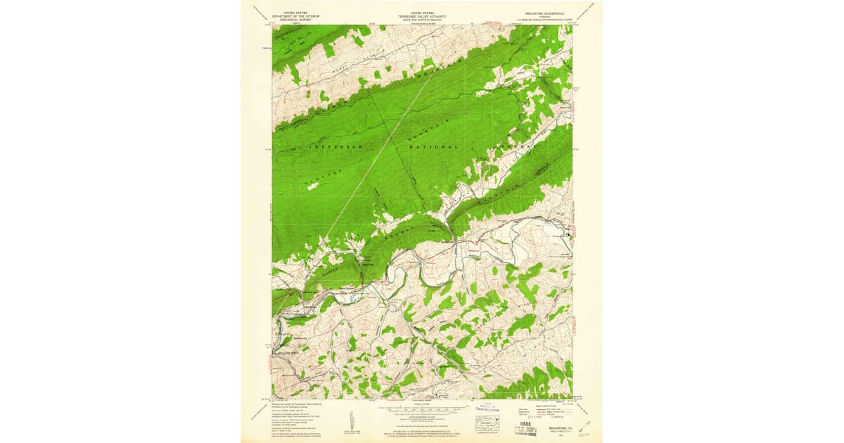 1958 Map of Broadford, Smyth County, VA — High-Res | Pastmaps