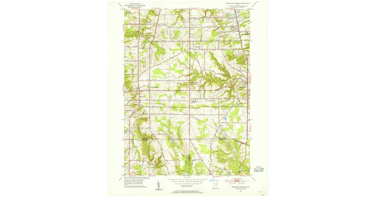 1953 Map of Broadview Heights, OH — High-Res | Pastmaps