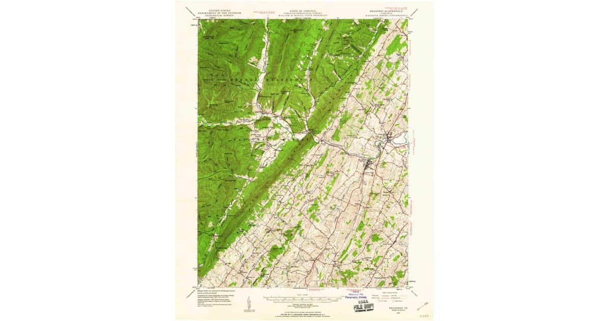 1947 Map of Broadway, VA — High-Res | Pastmaps