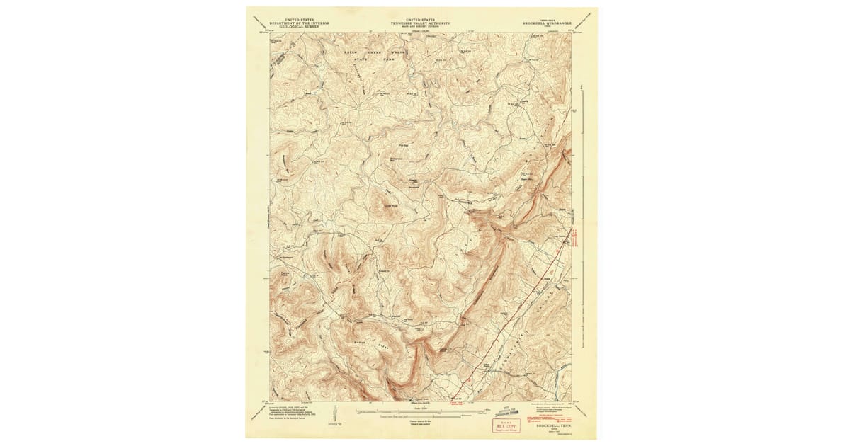 1947 Map of Brockdell, Bledsoe County, TN — High-Res | Pastmaps