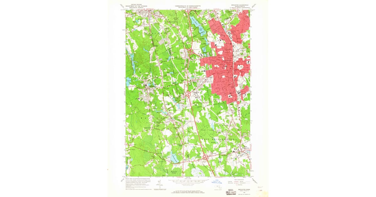 1963 Map of Brockton, MA — High-Res | Pastmaps
