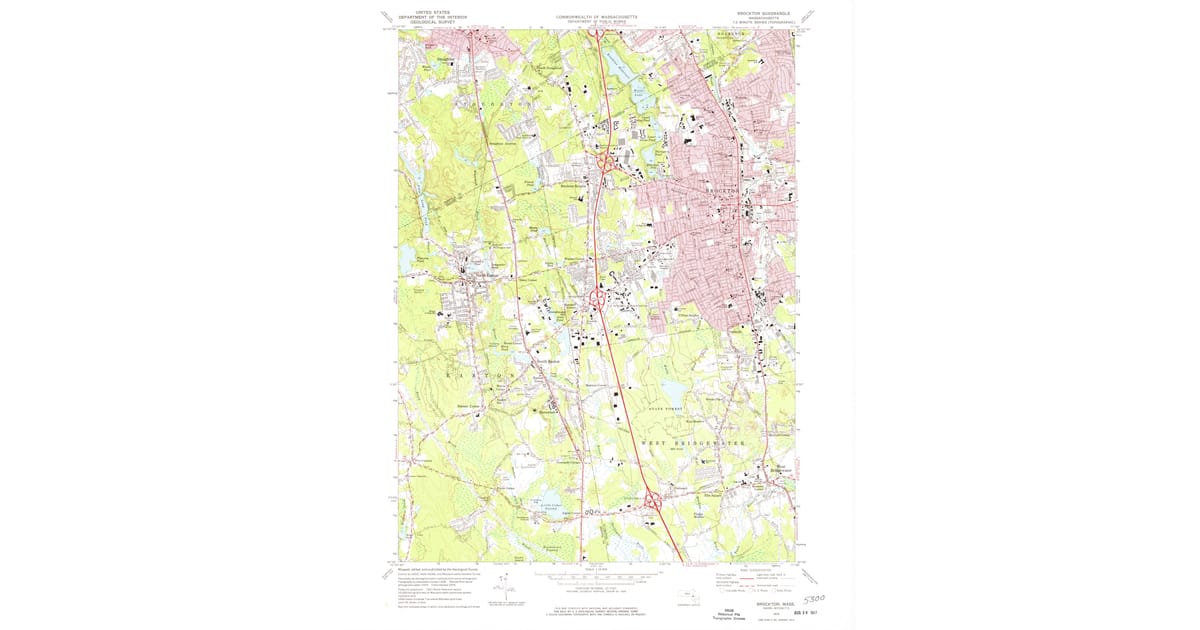 1975 Map of Brockton, MA — High-Res | Pastmaps