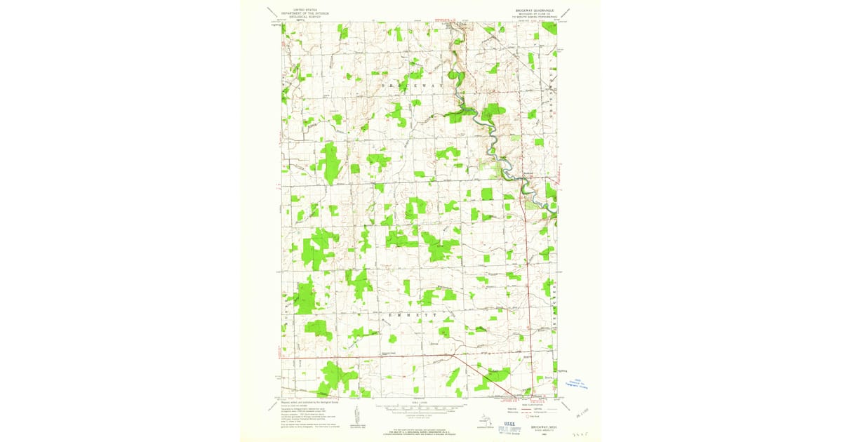 1961 Map of Brockway, St. Clair County, MI — High-Res | Pastmaps