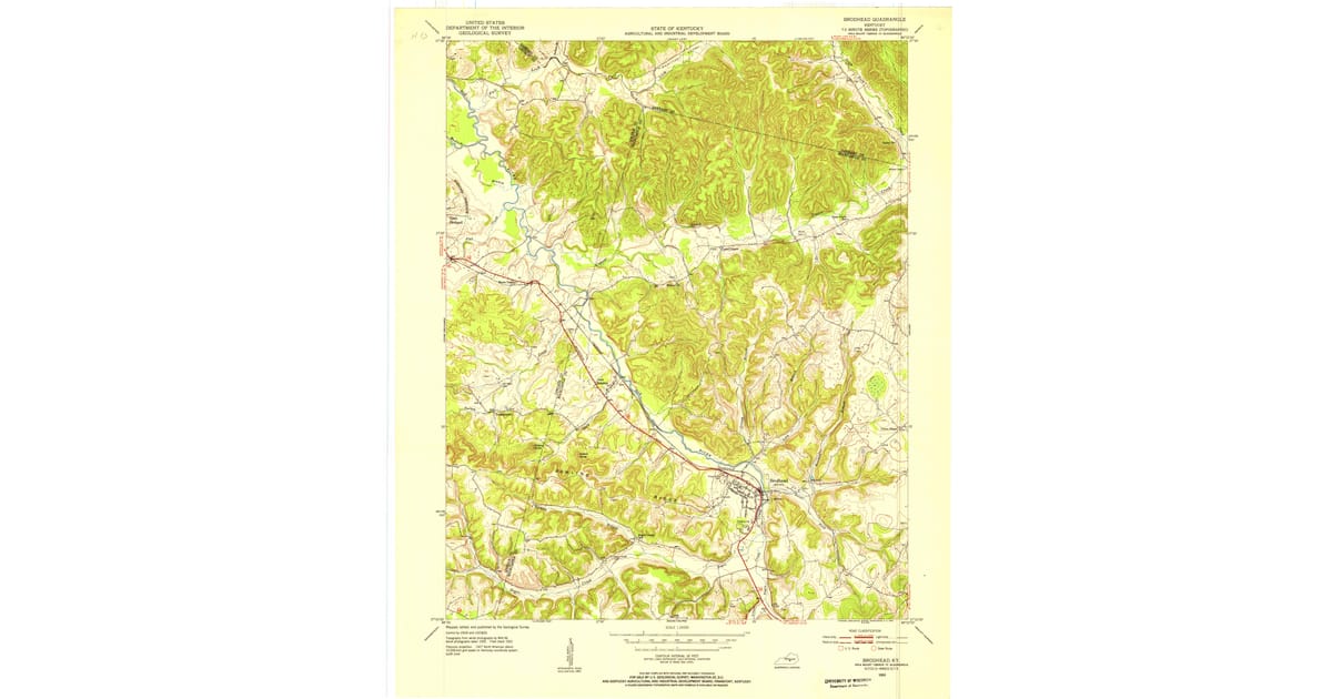 1953 Map of Brodhead, KY — High-Res | Pastmaps