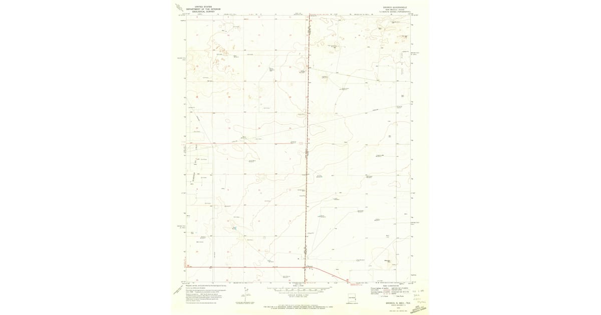 1970 Map of Bronco, Lea County, NM — High-Res | Pastmaps