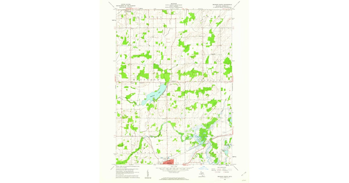 1960 Map of Bronson North, Branch County, MI — High-Res | Pastmaps