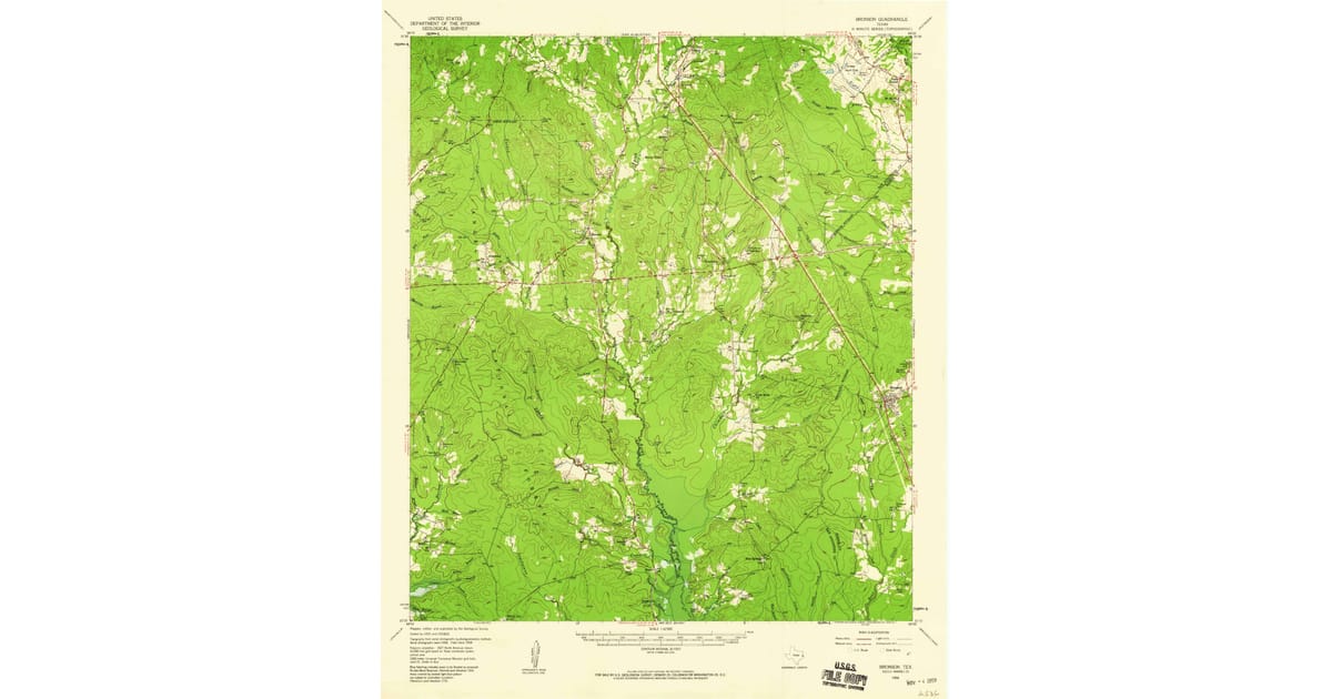 1958 Map of Bronson, San Augustine County, TX — High-Res | Pastmaps