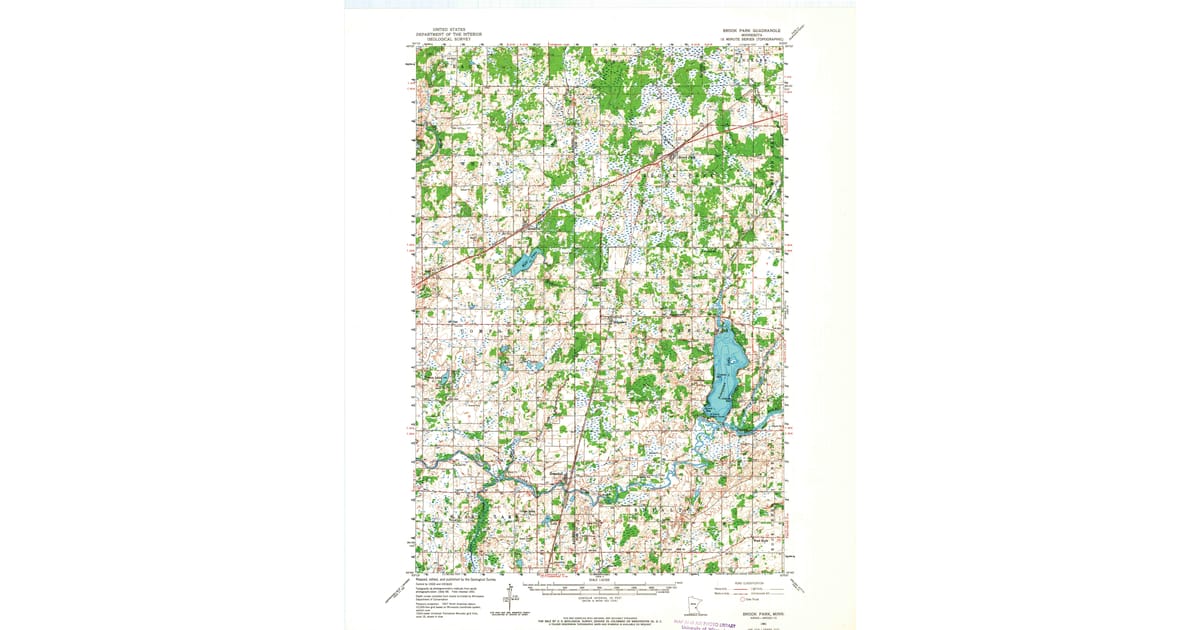 1961 Map of Brook Park, MN — High-Res | Pastmaps
