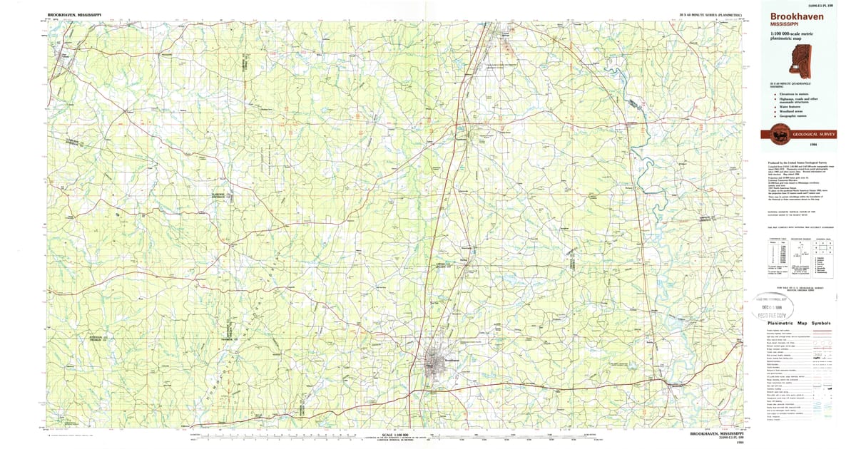 1984 Map of Brookhaven, MS — High-Res | Pastmaps