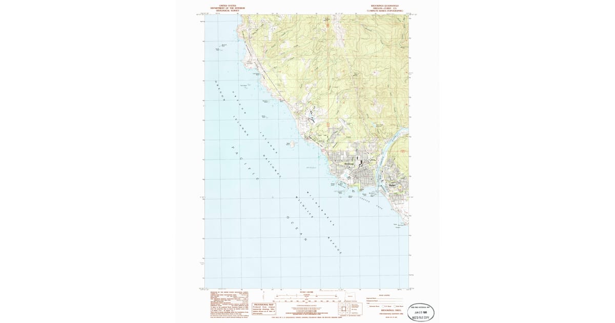 1986 Map of Brookings, OR — High-Res | Pastmaps