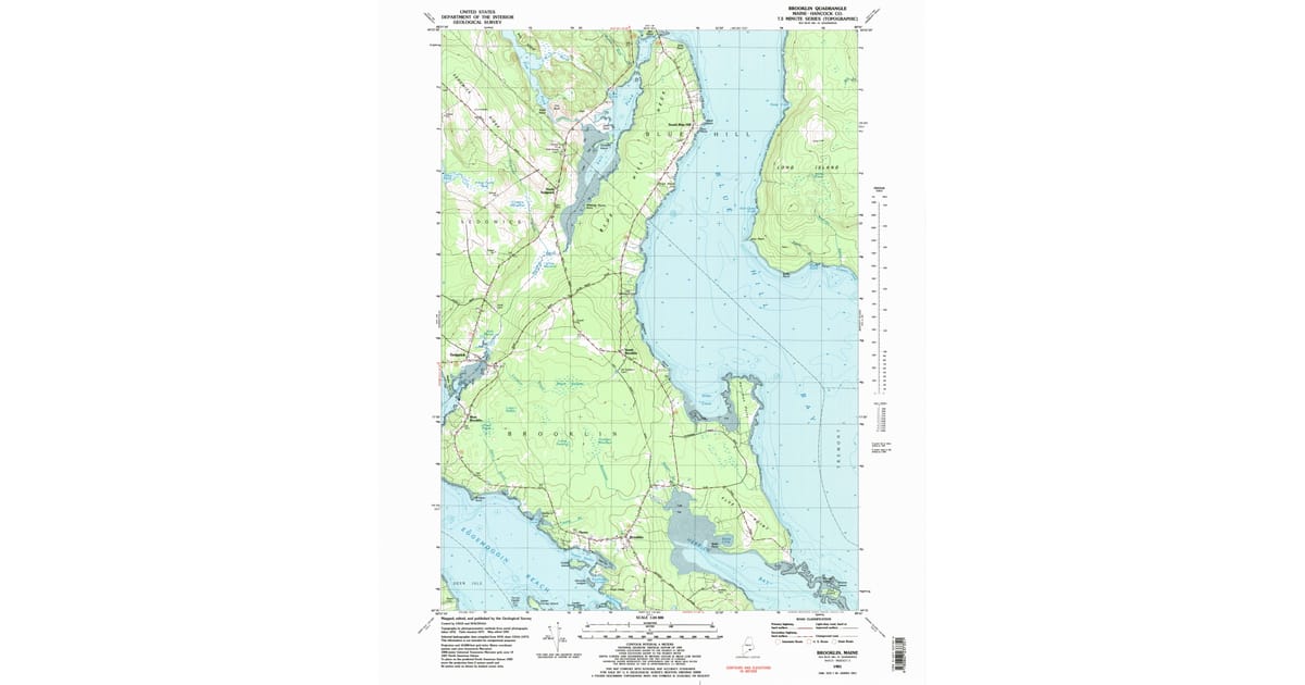 1981 Map of Brooklin, Hancock County, ME — High-Res | Pastmaps