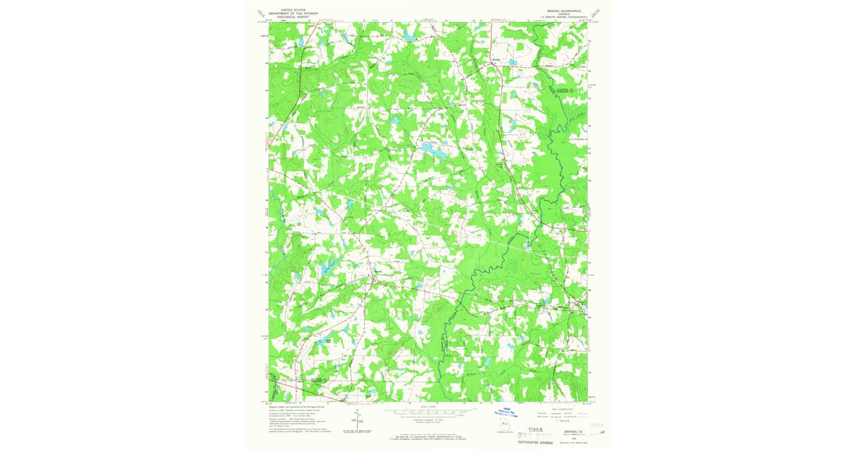 1965 Map of Brooks, GA — High-Res | Pastmaps
