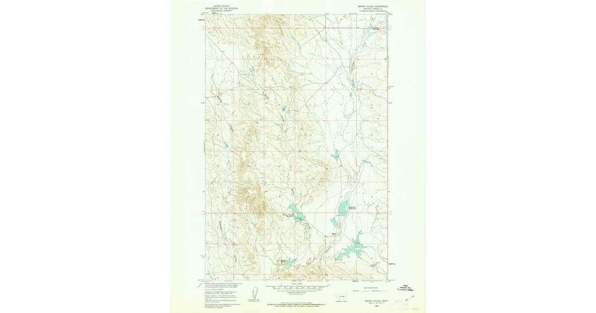 1960 Map of Brown Coulee, Rosebud County, MT — High-Res | Pastmaps